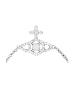 VIVIENNE WESTWOOD Olympia Orb Embellished Bracelet With Saturn Motif - Gray