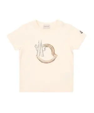 Moncler Logo Print Sequin Embellished Cotton T-shirt