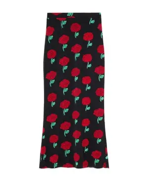 Versace High-waist Floral Skirt