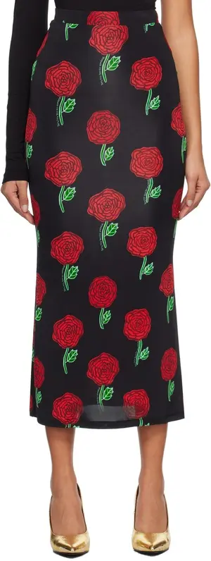 Versace High-waist Floral Skirt