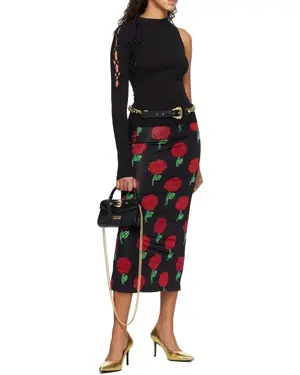Versace High-waist Floral Skirt