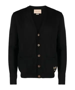 Gucci Logo Embroidered V-neck Cardigan