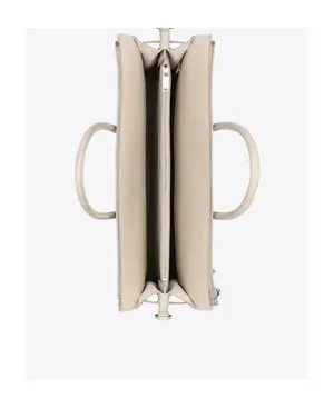 Saint Laurent Sac De Jour Thin Large Grained Leather Handbag - Nude