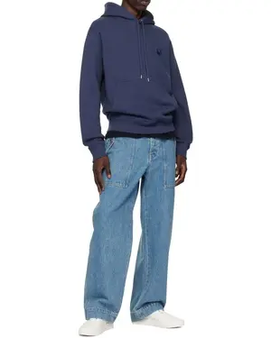 Maison Kitsuné Long Sleeve Hoodie With Embroidered Fox Head Patch