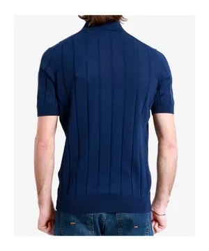 GRAN SASSO Ribbed-knit Button-up Shirt