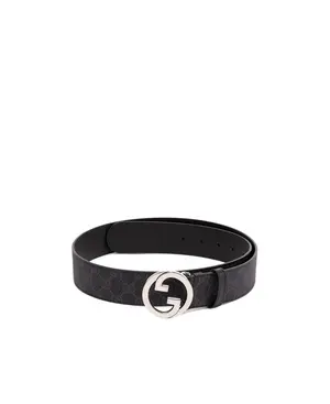 Gucci Gg Supreme Monogram Belt - Black