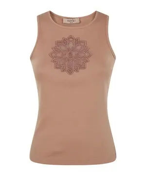 TWINSET Ribbed Embroidered Tank Top