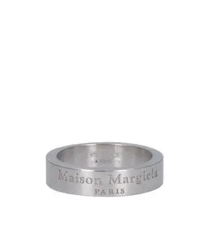 MAISON MARGIELA Engraved Logo Ring - Silver