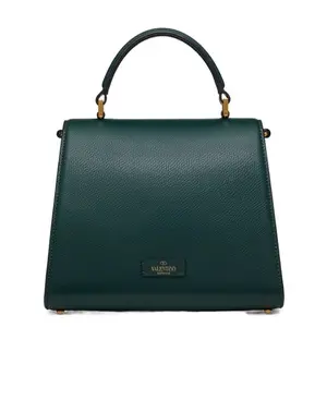 Valentino Garavani Vsling Small Grainy Calfskin Handbag With Logo Detail