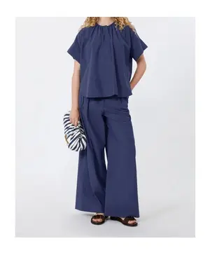 Max Mara Gathered Cotton Poplin Blouse