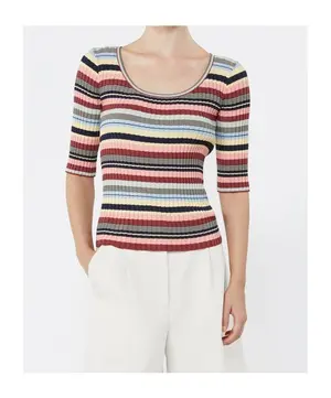 Max Mara Striped Cropped Knit Top
