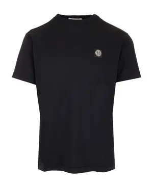Stone Island Logo Patch Crewneck T-shirt - Black