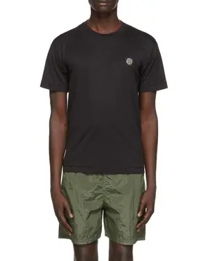 Stone Island Logo Patch Crewneck T-shirt - Black