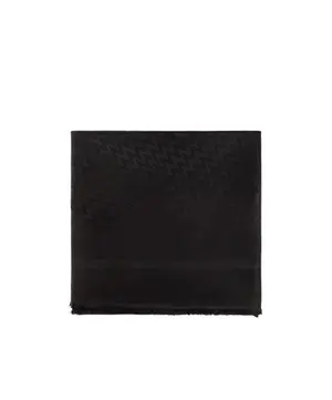 LANVIN Logo-jacquard Frayed Edge Scarf - Black