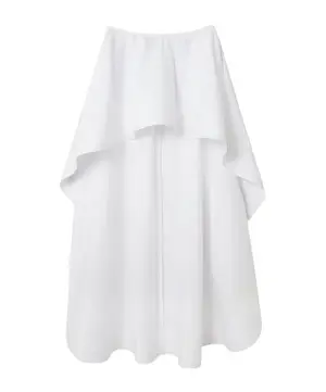 Stella McCartney Asymmetrical Ruffled Midi Skirt - White