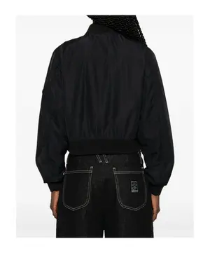 SAVE THE DUCK Cropped Bomber Jacket With Ribbed Trim