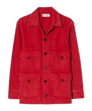 NILI LOTAN Collared Long Sleeve Jacket - Red