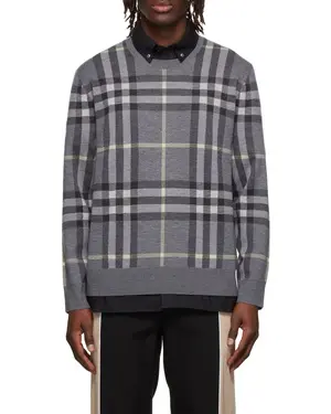 Burberry Check-pattern Wool-silk Jumper
