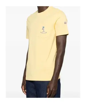 Moncler Palm Tree Pocket T-shirt - Nude