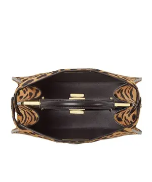Fendi Peekaboo Mini Jaguar Print Bag - Brown