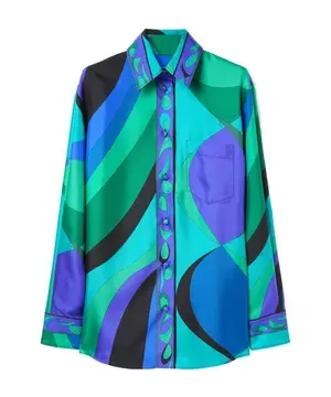Emilio Pucci Pesci Print Silk Shirt