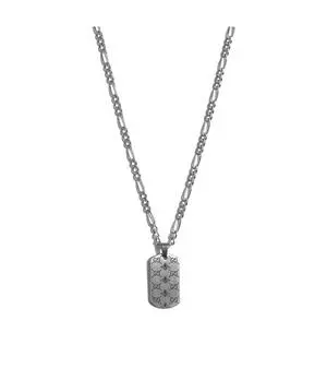 Gucci Logo Pendant Necklace - Gray