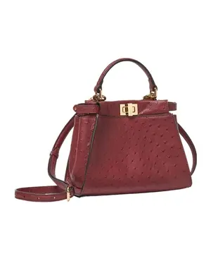 Fendi Peekaboo Mini Shoulder Bag - Red