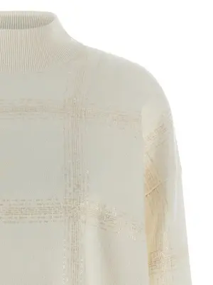 Brunello Cucinelli Sequin Embellished Turtleneck Jumper