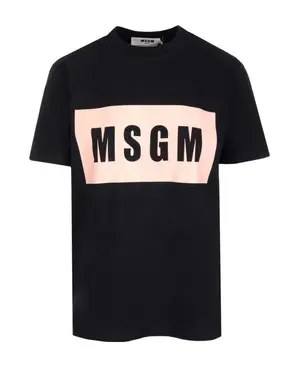 MSGM Logo Print Crewneck T-shirt