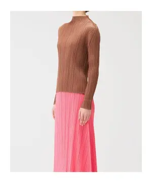 PLEATS PLEASE BY ISSEY MIYAKE Long Sleeve Mock Neck Top