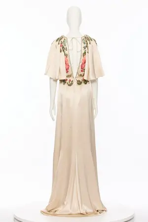 Valentino Garavani V-neck Floral Embellished Dress