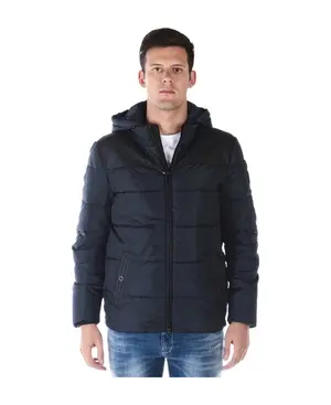 EA7 Padded Hooded Jacket With Zip-up And Logo Detail