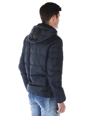EA7 Padded Hooded Jacket With Zip-up And Logo Detail