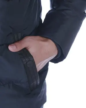 EA7 Padded Hooded Jacket With Zip-up And Logo Detail