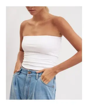 Brunello Cucinelli Strapless Top - White