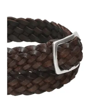 Orciani Logo Embossed Braided Belt