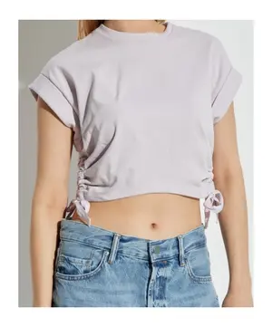 ALLSAINTS Ruched Tie-side Cropped Top - No
