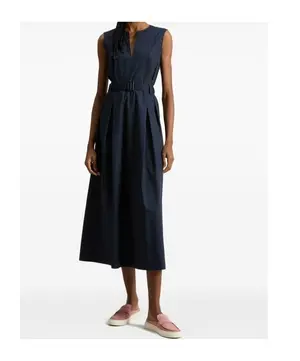 Woolrich Sleeveless V-neck Belted Dress