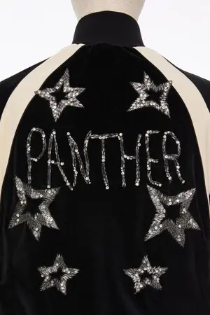 Valentino Garavani Panther Embellished Velvet Zip-up Jacket