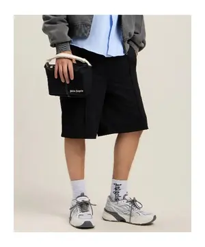 Palm Angels Curved Logo Track Shorts