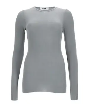 MSGM Ribbed Long-sleeve Knit Top
