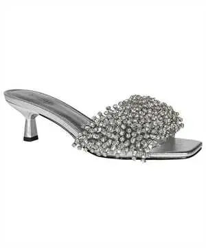 Michael Kors 50mm Crystal Embellished High Heel Sandals - Gray
