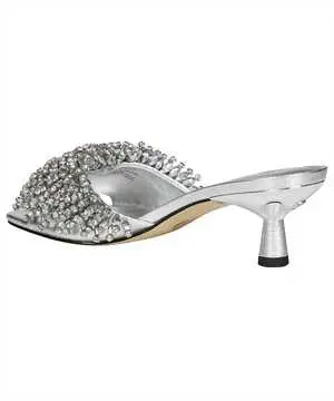Michael Kors 50mm Crystal Embellished High Heel Sandals - Gray