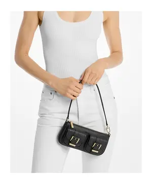 Michael Kors Zoe Buckle Detailed Shoulder Bag - Black
