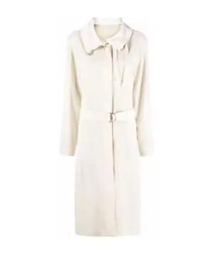 LEMAIRE Funnel-neck Wool Coat With Side Slits