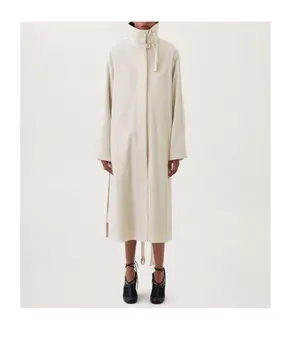 LEMAIRE Funnel-neck Wool Coat With Side Slits