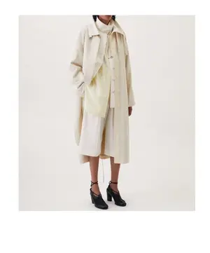 LEMAIRE Funnel-neck Wool Coat With Side Slits