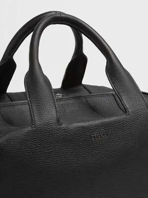 Zegna Deerskin Holdall Bag - Black