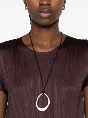 Issey Miyake Short Sleeve Crewneck Top - Dark Brown