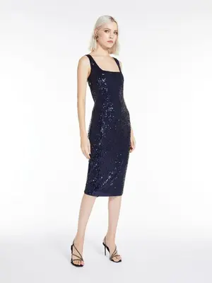 Max Mara Sleeveless Sequined Midi Dress